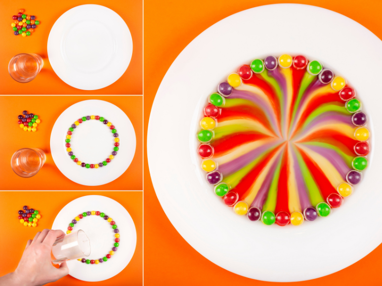 Doe het proefje: een bord vol regenboogkleuren